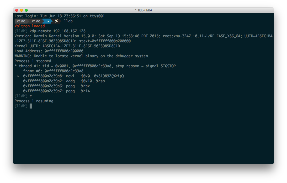 macOS Kernel Debug | H o o k | 潜心习安全